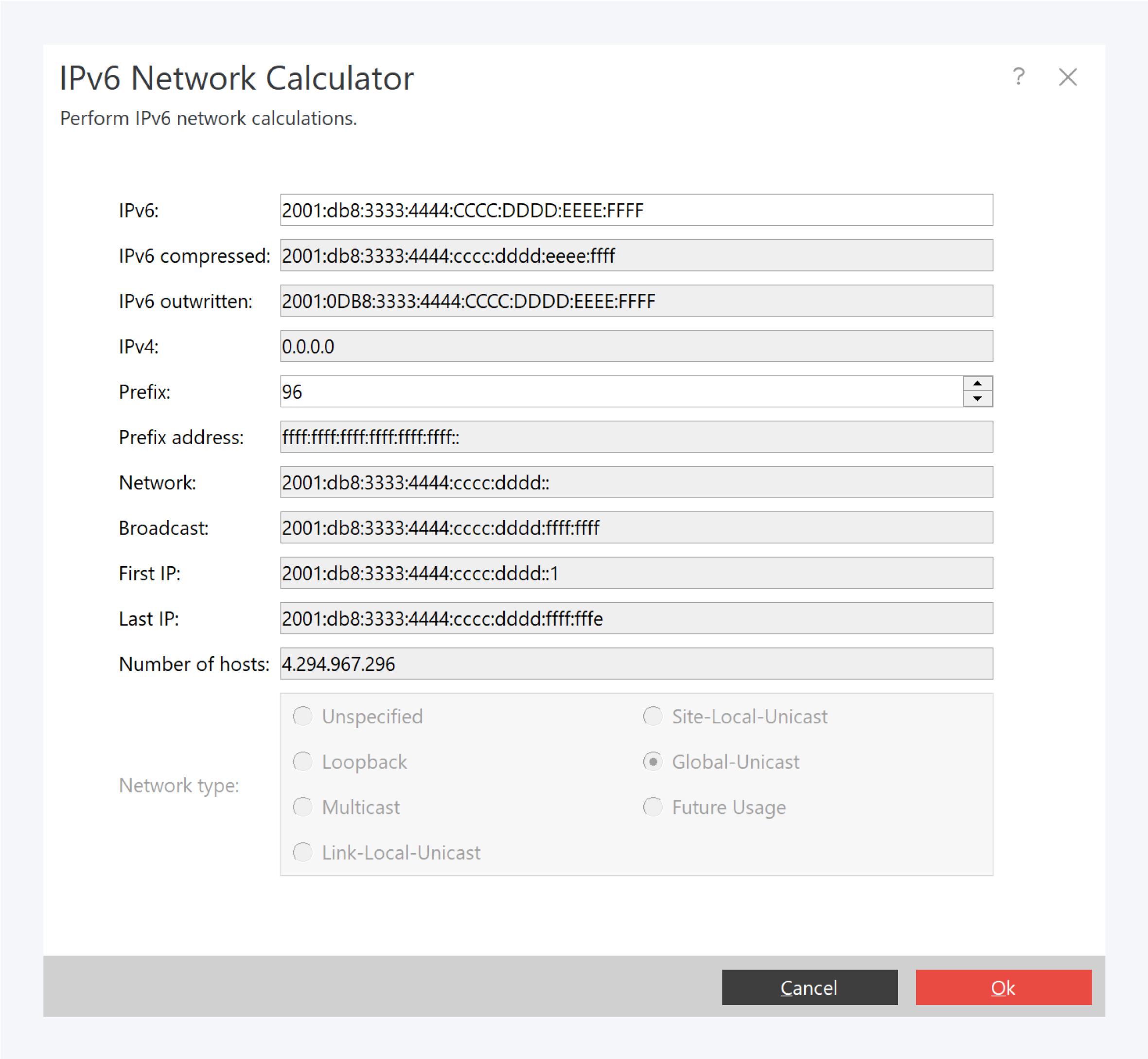 IPv6 Network Calculator